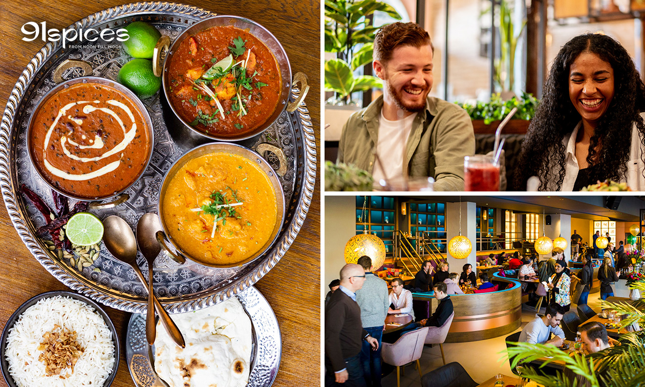 91Spices, Indiaas 2- of 3-gangendiner à la carte bespaar 41% in ...