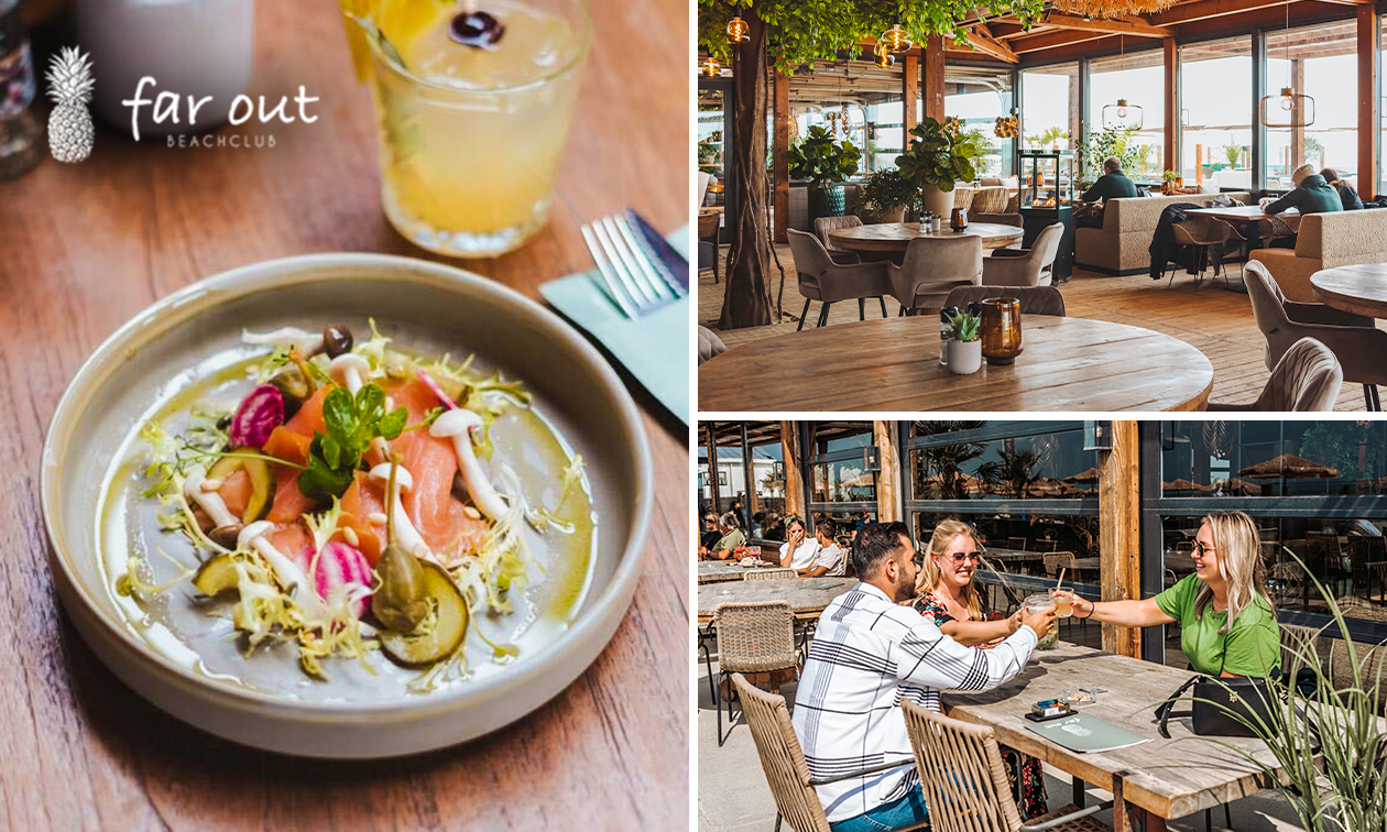 Beachclub Far Out, 3-gangendiner à la carte bij Beachclub Far Out ...