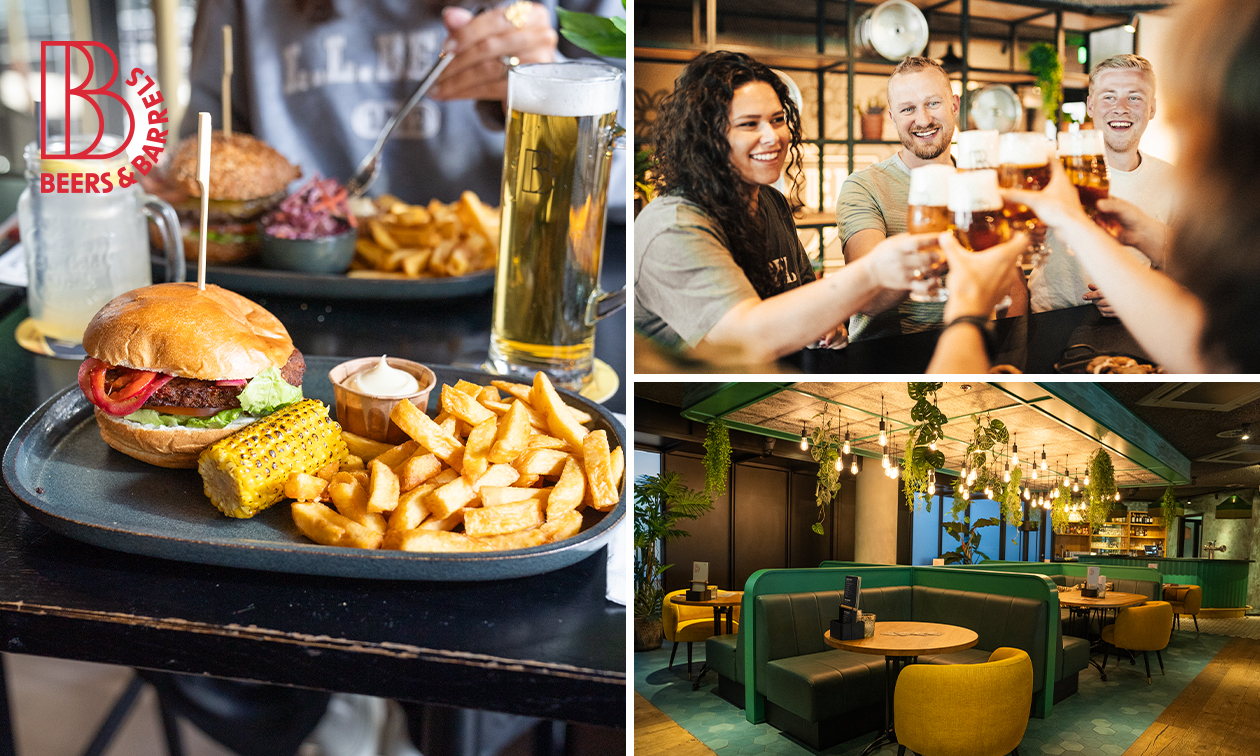Beers & Barrels Rotterdam, Burger + friet + drankje bij Beers & Barrels Rotterdam bespaar 34% in ...
