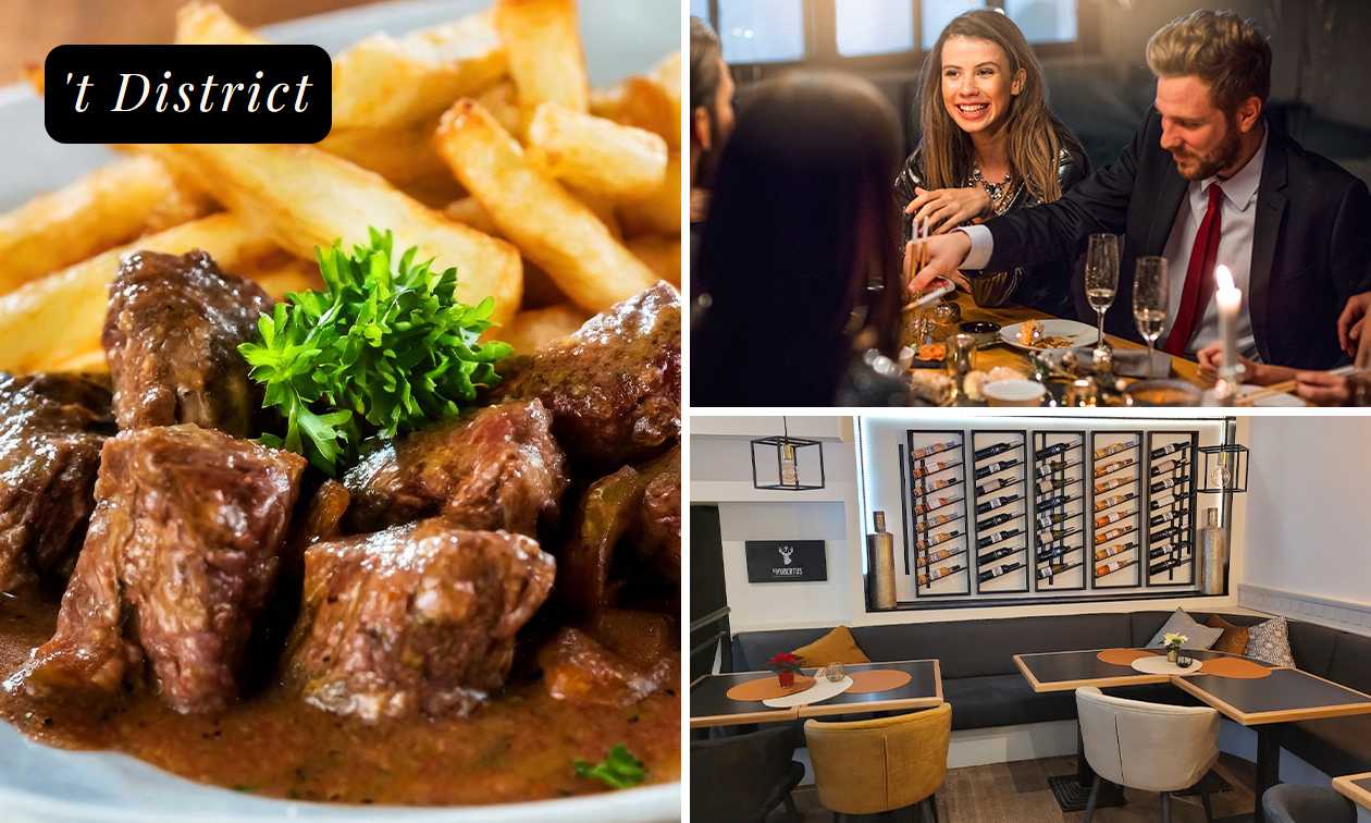 Brasserie 't District, Hoofdgerecht naar keuze + aperitief bespaar 36% in Noord-Limburg via Uit ...