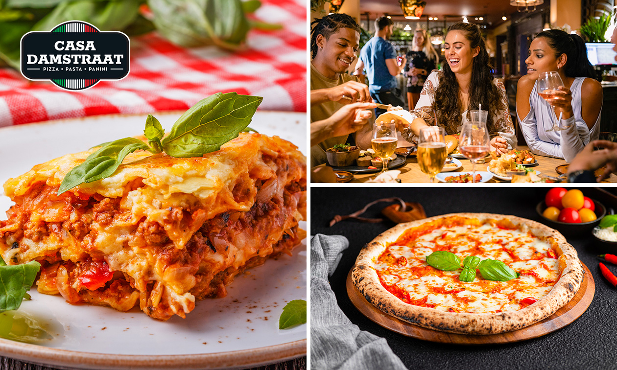 Casa Damstraat, Pizza of pasta + warme drank in hartje Utrecht bespaar ...