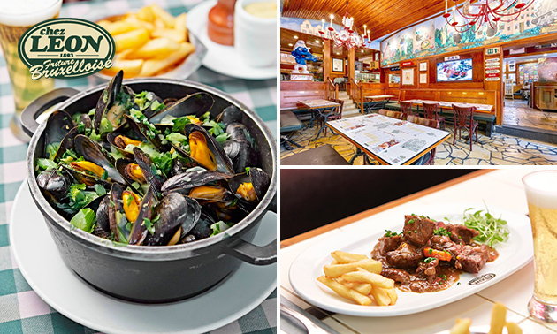 Chez Léon, Menu en 3 services au choix au coeur de Bruxelles bespaar 40 ...