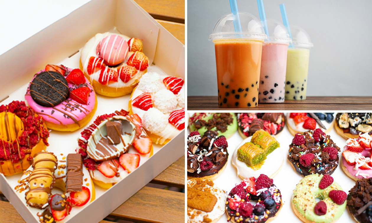 Crazy Donuts, Donut + kleine bubble tea of box met 6 donuts save 39% in ...