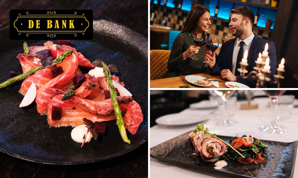De Bank Santpoort, 3-gangen shared dining-diner à la carte bespaar 27% ...