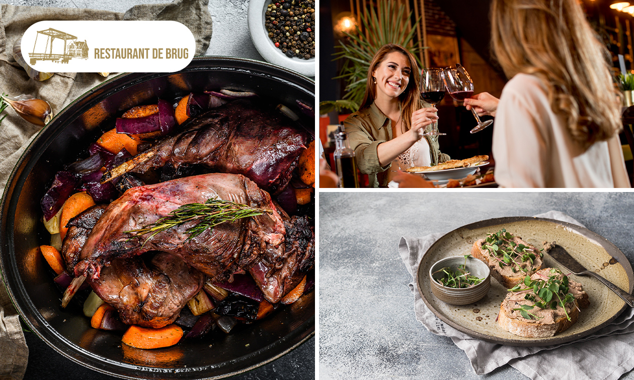 De Brug, 4-gangen wilddiner Spare 46% in Leuven mit Uit eten in de buurt