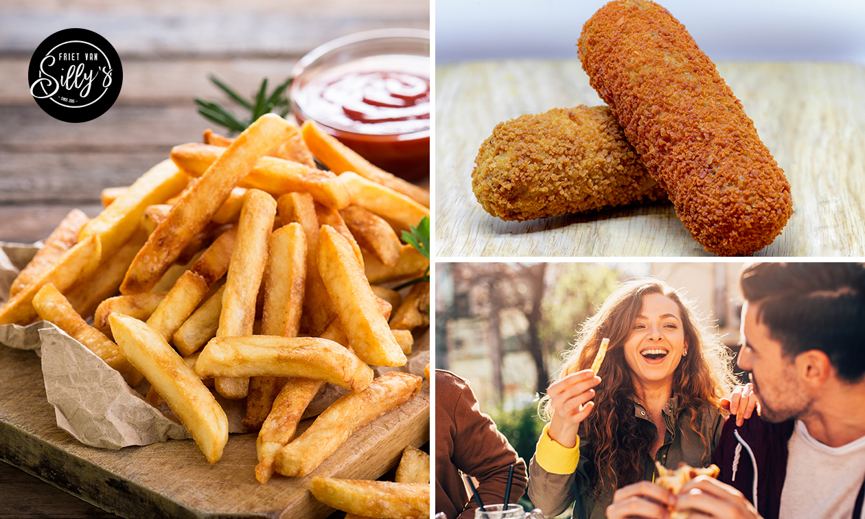 Friet van Silly's, Snackpakket (2 of 4 pers) voor afhaal bespaar 39% in ...