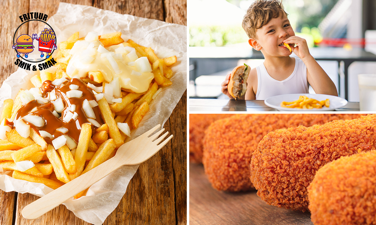 Frituur Smik & Smak, Friet + saus + drankje + snack of burger naar ...