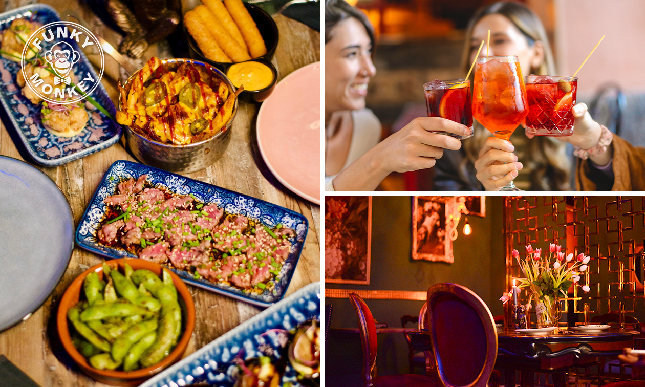 Funky Monkey, Cocktail + 3 tapas naar keuze in hartje of portie ...