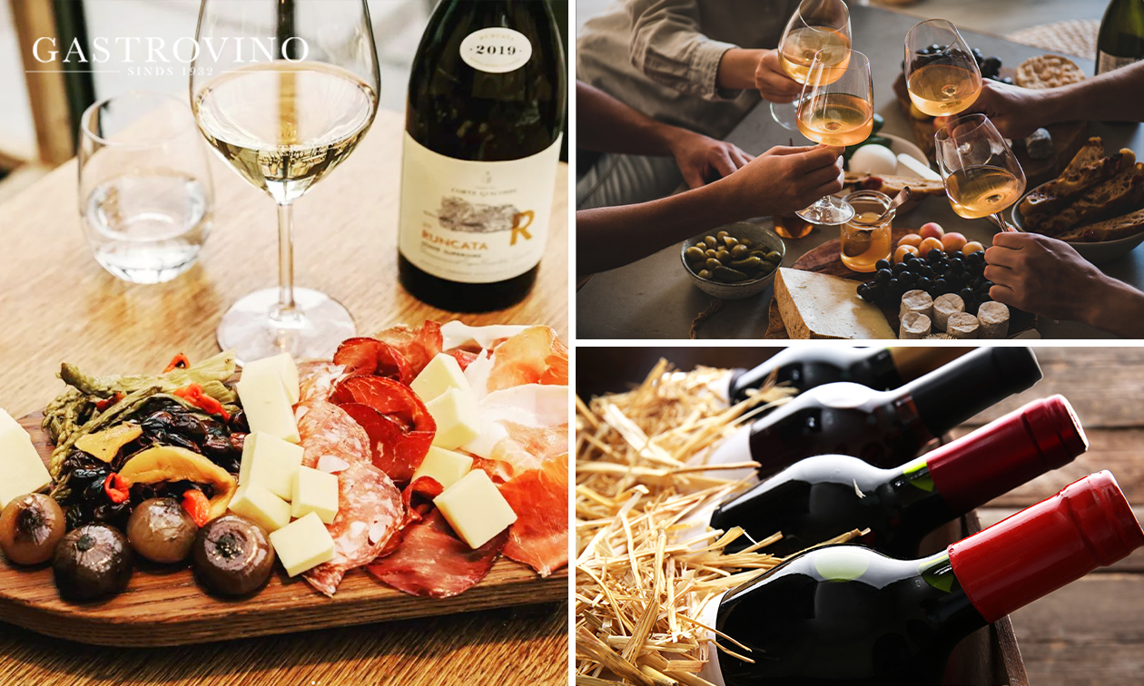 Gastrovino Veenendaal, Borrelplank + drankje óf 2 flessen wijn ...