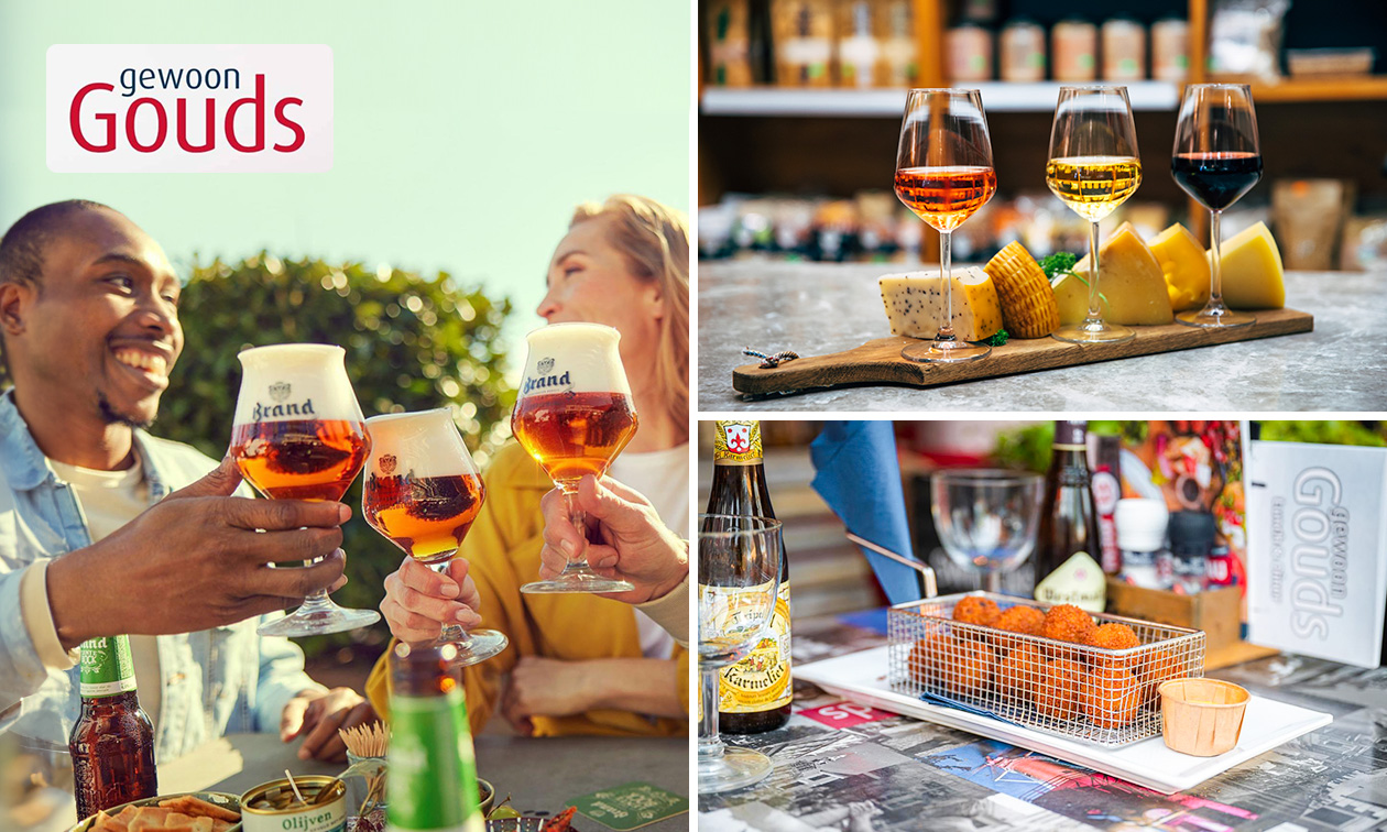 Gewoon Gouds, 1 speciaalbier + bitterballen of 1 glas wijn + kaasplank ...