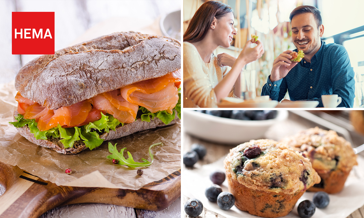 HEMA Heerhugowaard, Broodje + lekkernij + drank bij HEMA save 44% in Alkmaar with FC Den Bosch deals