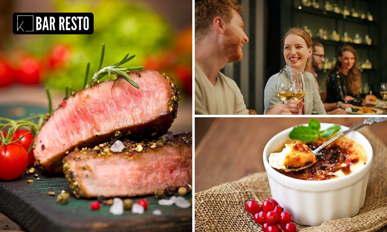 K Bar Resto, Menu en 2 ou 3 services au choix près de Lille bespaar 34% ...