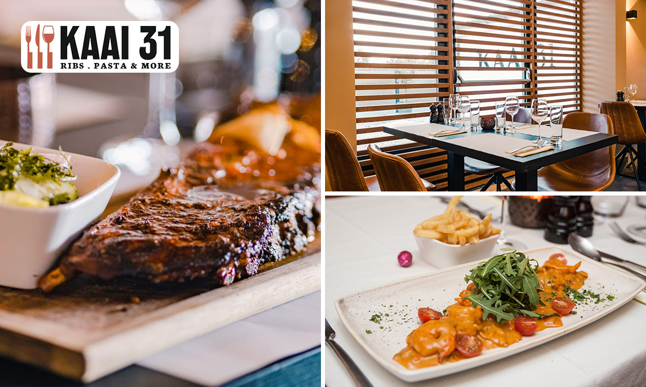 Kaai 31, 3-gangendiner à la carte bespaar 35% in Waasland via FC Den Bosch deals