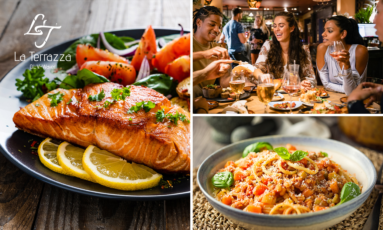 La Terrazza O.L.V.-Waver, Italiaanse 2- of 3-gangendiner à la carte ...