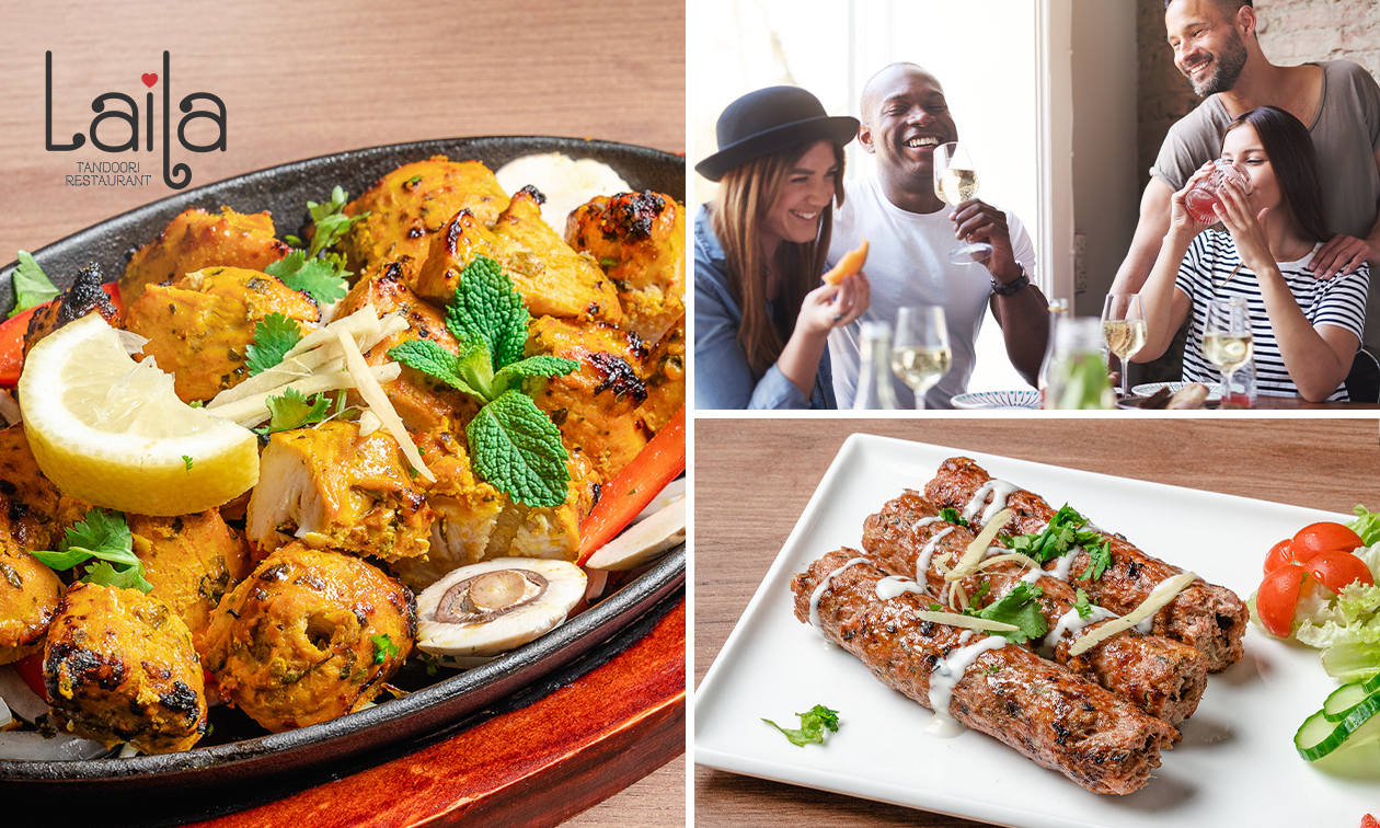 Laila Tandoori Restaurant, 2- of 3-gangenlunch of -diner à la carte bij ...
