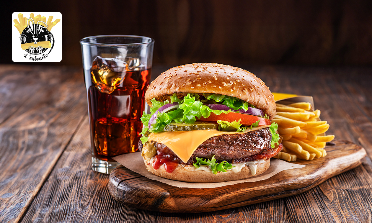 L'entracte, Burger à la carte + frites + boisson ou plat à la carte ...