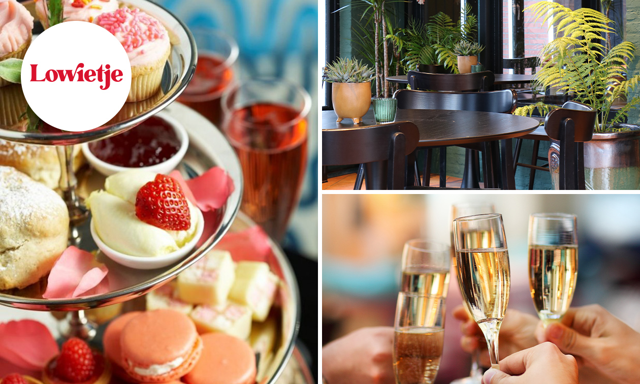 Lowietje Bloemendaal, Luxe high tea (2 uur) + glas bubbels bij Lowietje ...