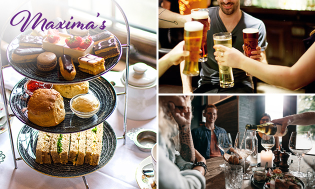 Maxima's, High tea, beer óf wine (1,5 uur) bij Maxima's bespaar 50% in ...