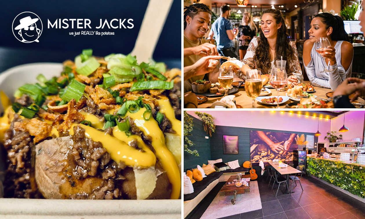Mister Jacks, Loaded jacked potatoes + salade naar keuze in hartje ...