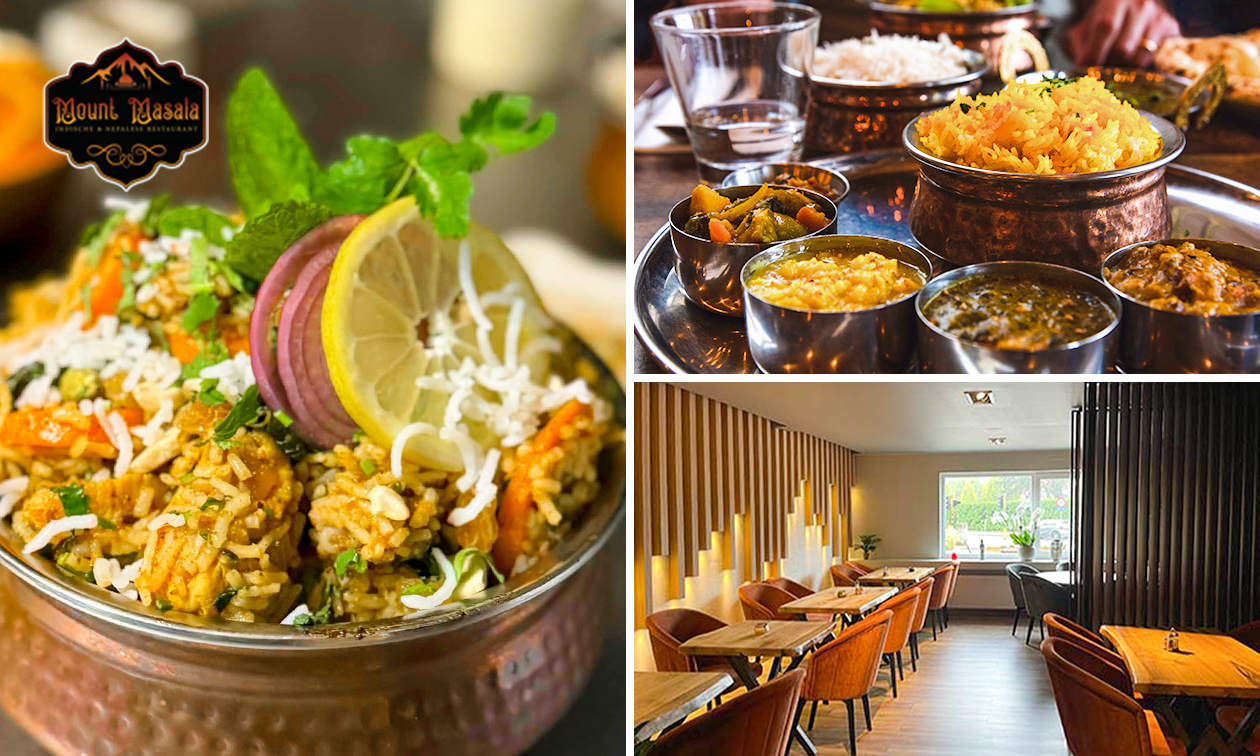 Mount Masala, Indiaas-Nepalese 3-gangenlunch of -diner à la carte ...