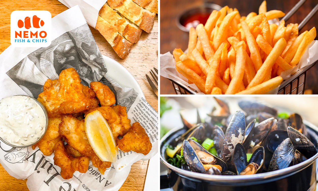 Nemo Fish and Chips, Kibbeling of mosselen + evt. friet save 32% in 't ...