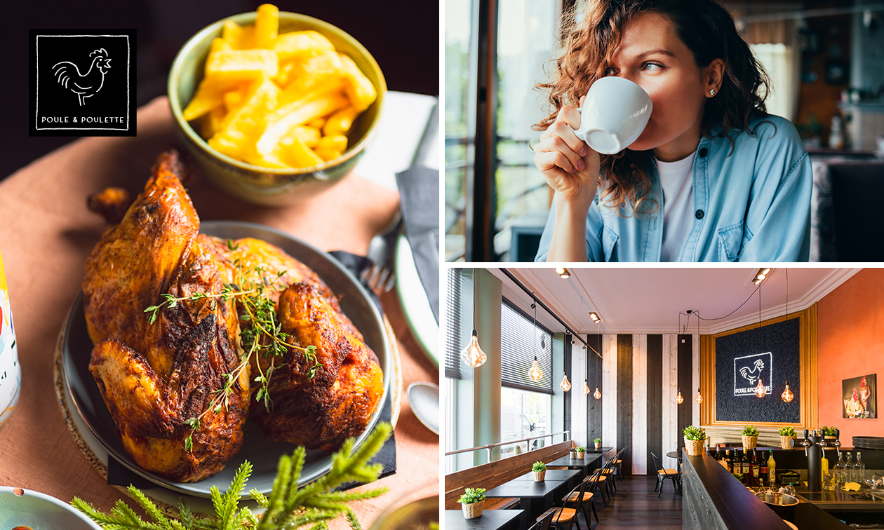 Poule & Poulette Antwerpen, Lunchgerecht + warme drank bij Poule ...