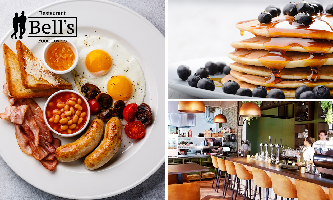 Restaurant Bell's, English- of Bell's breakfast of onbeperkt pancakes ...