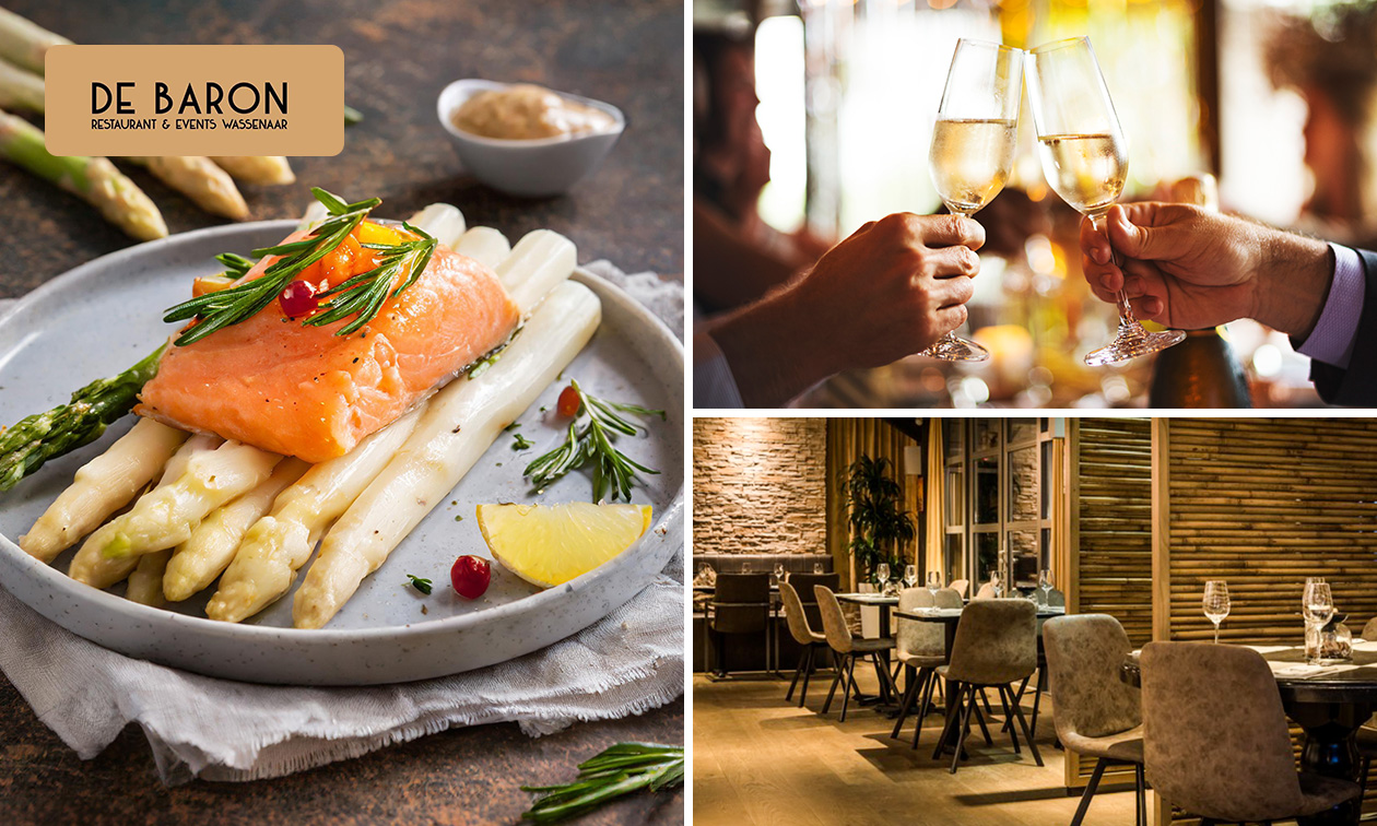 Restaurant De Baron, 4-gangen aspergediner + glas prosecco en een amuse ...