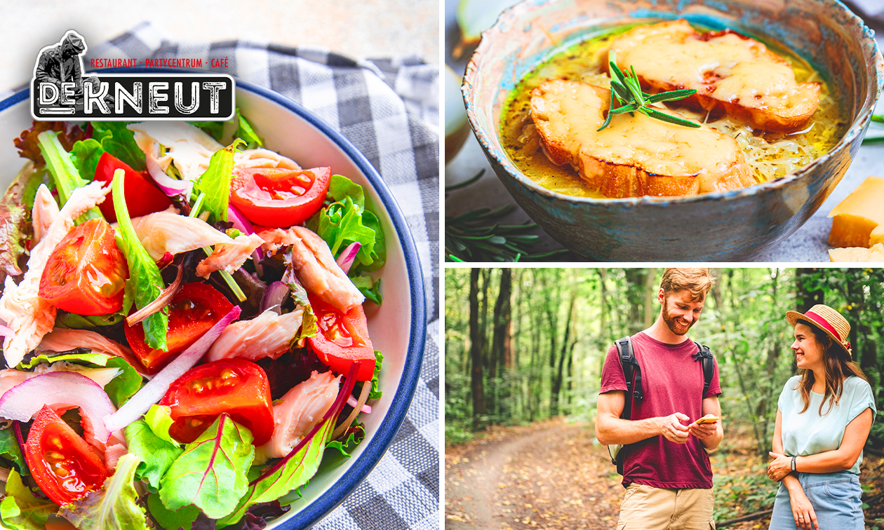 Restaurant De Kneut, Wandel- of fietsarrangement + warme drank + gebak ...