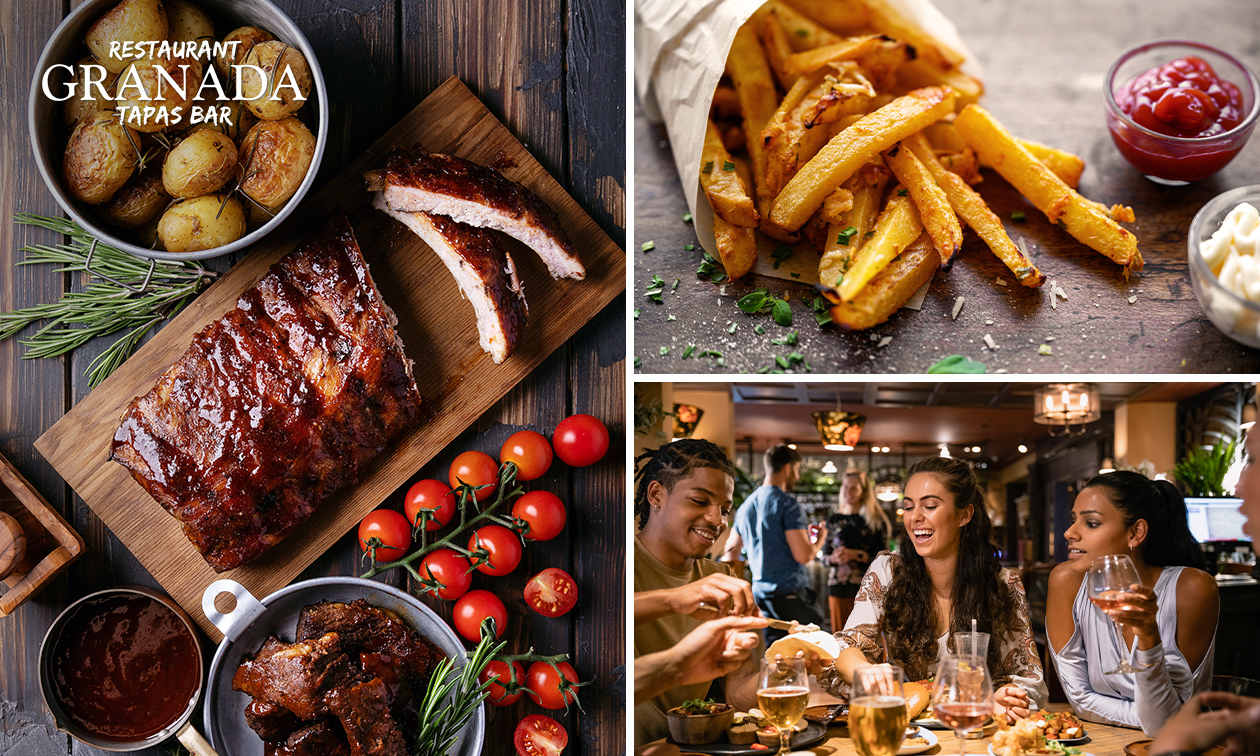 Restaurant Granada, Hoofdgerecht + salade + friet + drankje bij ...