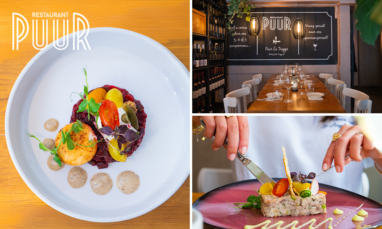 Restaurant Puur Leiden, 4- of 5-gangendiner van de chef + amuse + pré ...