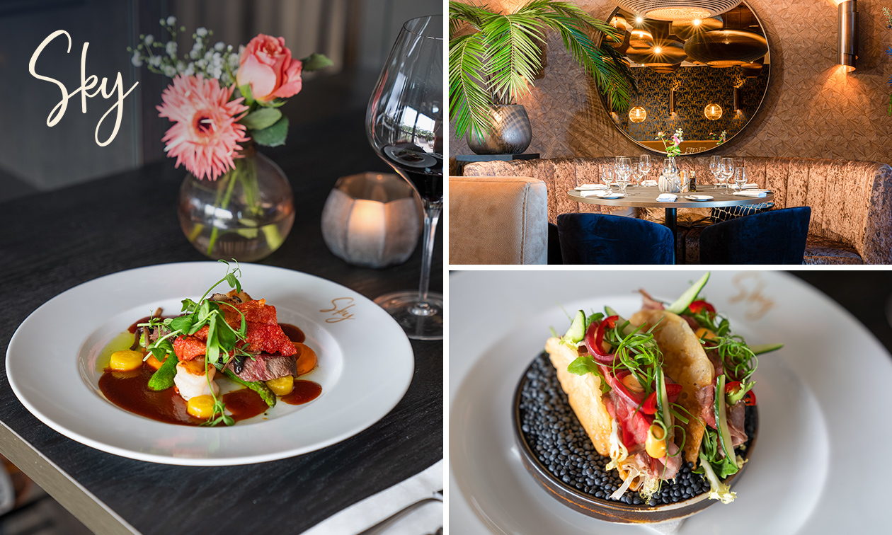 Restaurant Sky, 4-gangendiner van de chef bij Restaurant Sky bespaar 28 ...