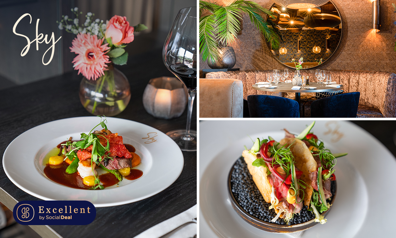 Restaurant Sky, 4-gangendiner van de chef bij Restaurant Sky bespaar 29 ...