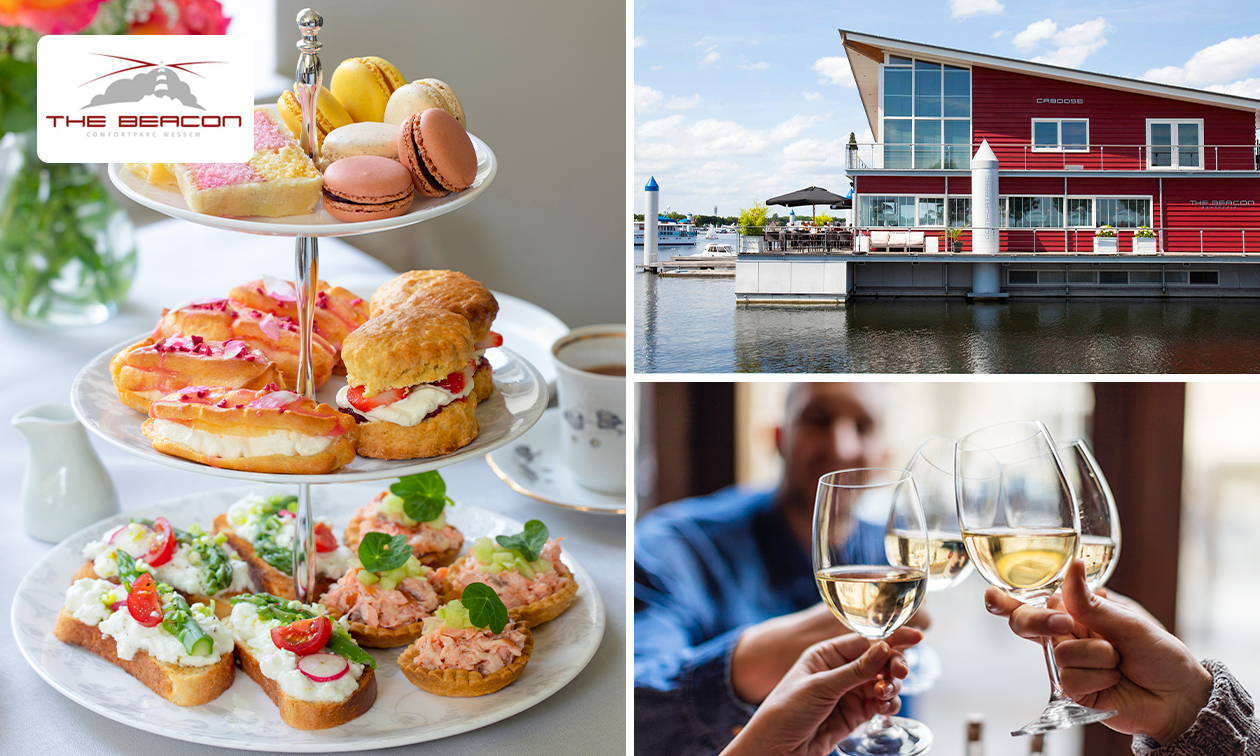 Restaurant The Beacon, High tea + glas cava OF high wine of high beer ...