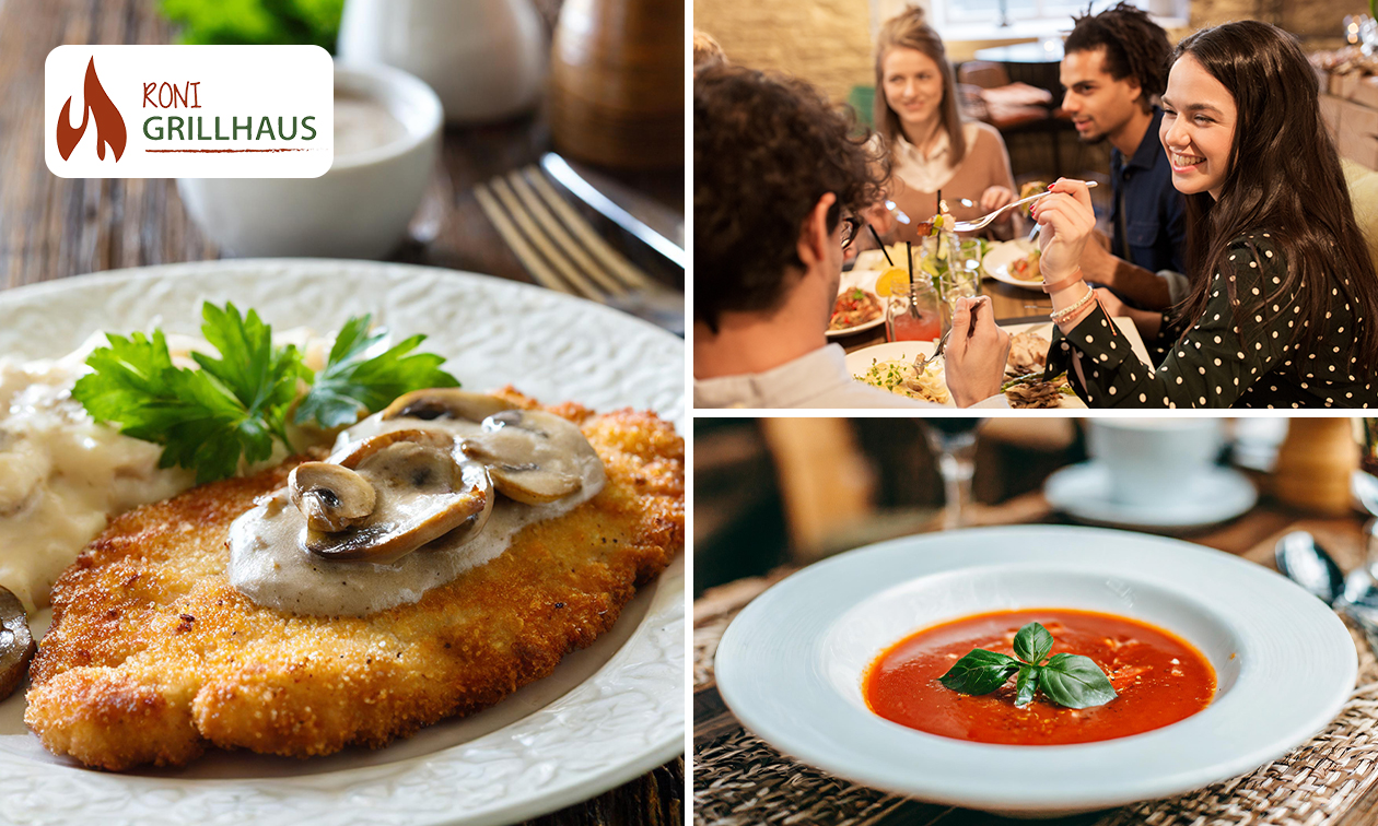 Roni Grillhaus, 3-Gänge-Menü nach Wahl beim Roni Grillhaus Spare 34% in ...