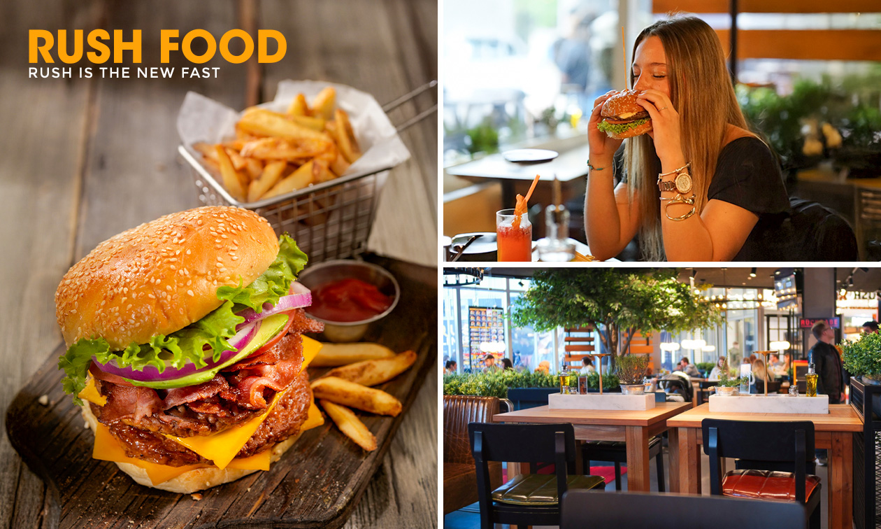 Rush Food, Burger + Pommes nach Wahl in der Aachener Innenstadt bespaar ...