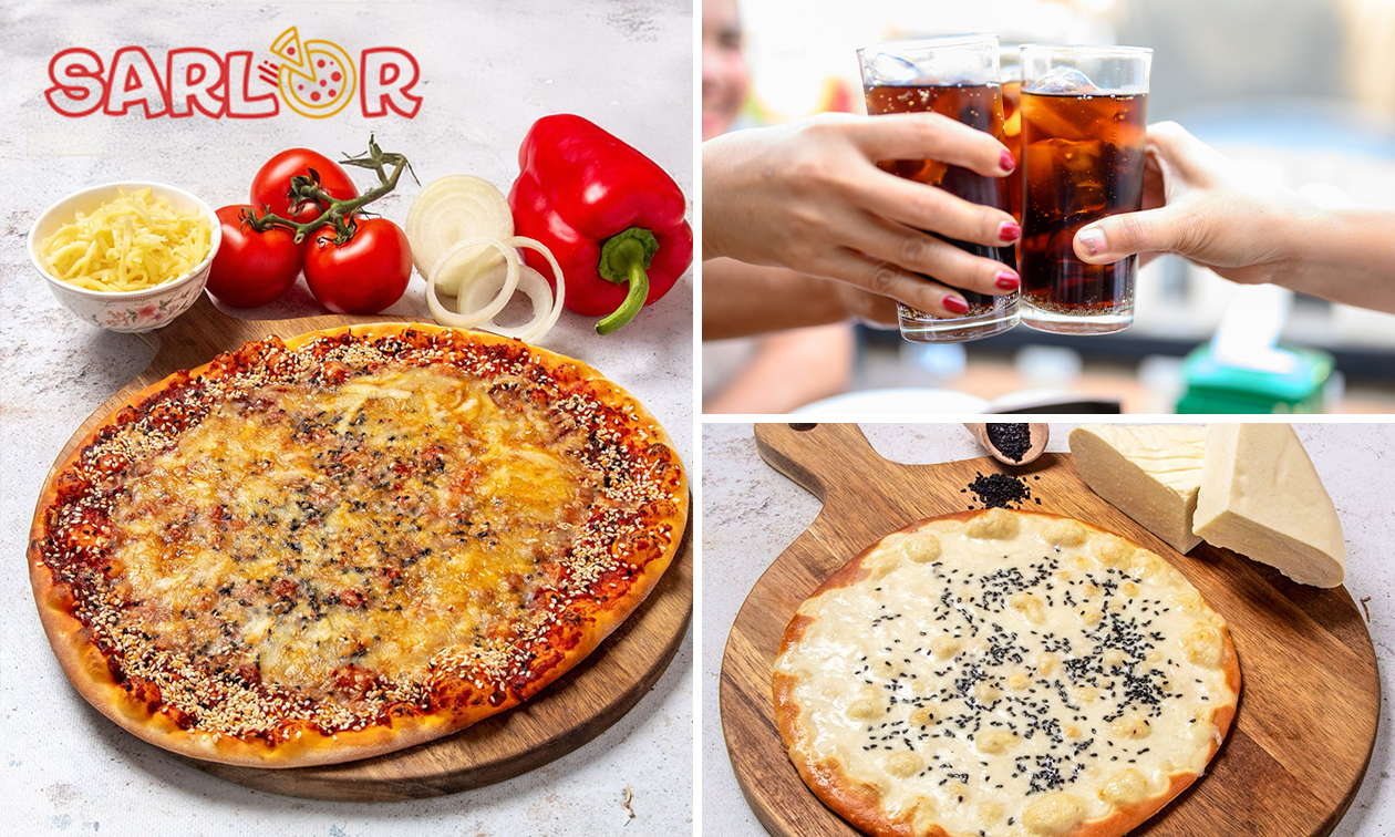 Sarlor Fatayer, Manouche naar keuze (25cm) + drankje naar keuze voor ...