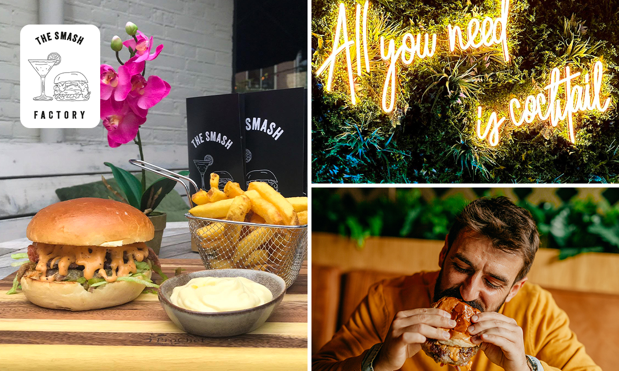 The Smash Factory, Burger of loaded fries + drank naar keuze in hartje ...