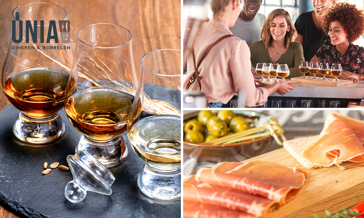 Unia 12, Proeverij Nederlands gedestilleerd, port of whisky + hapjes ...