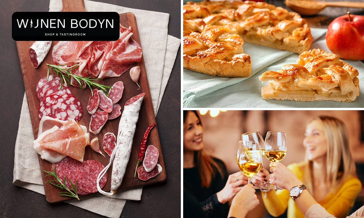 Wijnen Bodyn, Aperitiefplank + evt. 3 glazen wijn save 24% in Brugge with Uit eten in de buurt